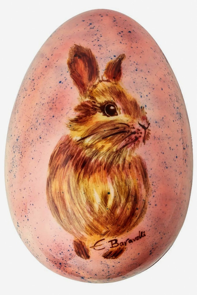 Hand-Painted Bunny Easter Egg - The Whisper Gallery